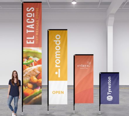 Banner flags & teardrop banner & Pull up banners near me - Northside Print
